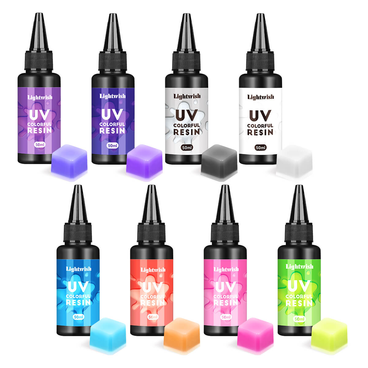 Colored UV Resin, 8 Colors UV Resin Kit(50g Each) – Lightwish